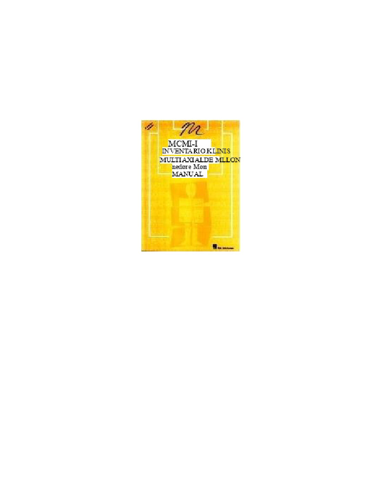 Manual Tes Millon I-II | PDF