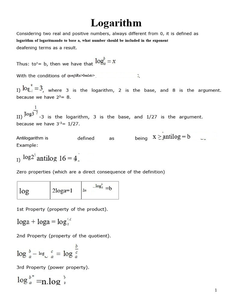Solutions to Logarithmic Equations | PDF | Logarithm | Equations