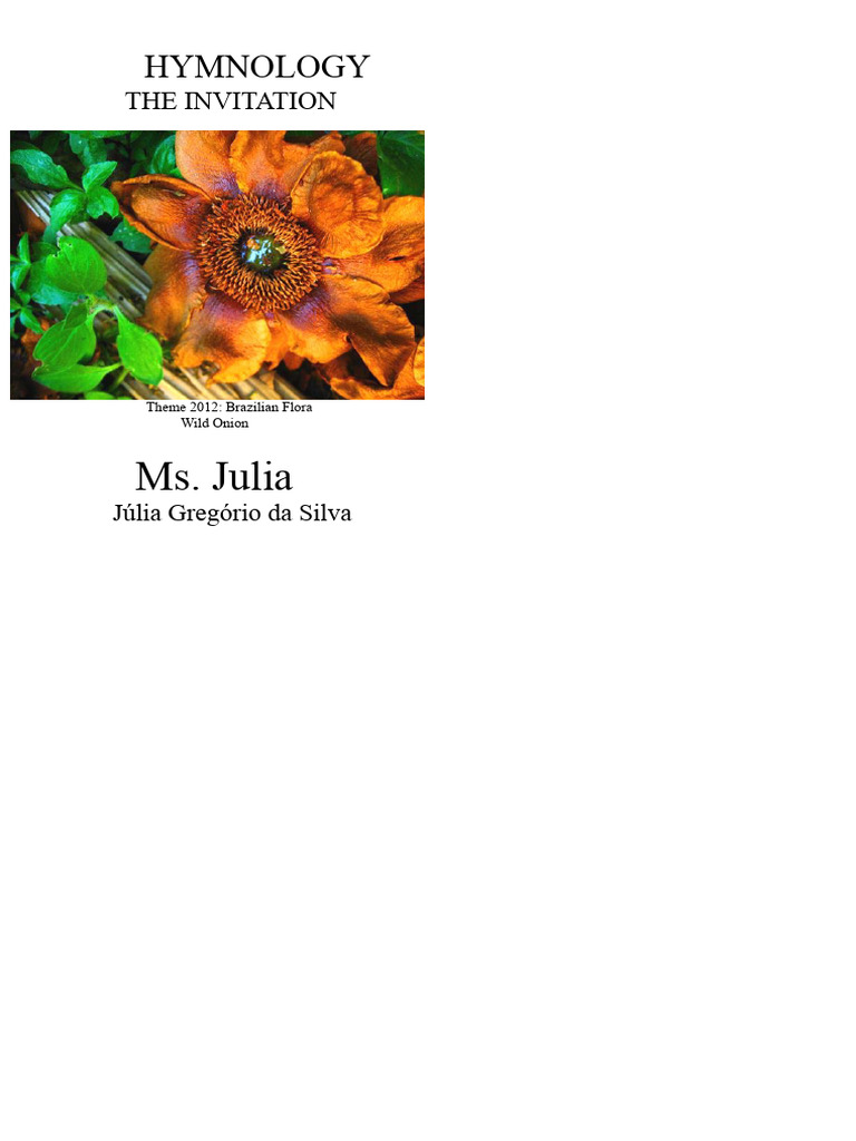 Hymnology: Brazilian Flora & Faith | PDF | Mary, Mother Of Jesus ...