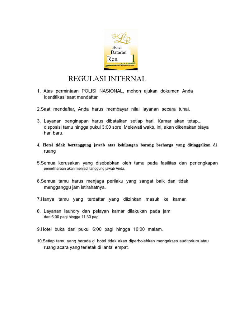 Peraturan Internal | PDF