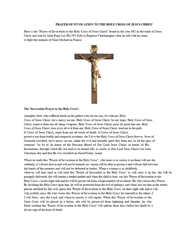 Invocation Prayer to the Holy Cross | PDF | Jesus | Prayer