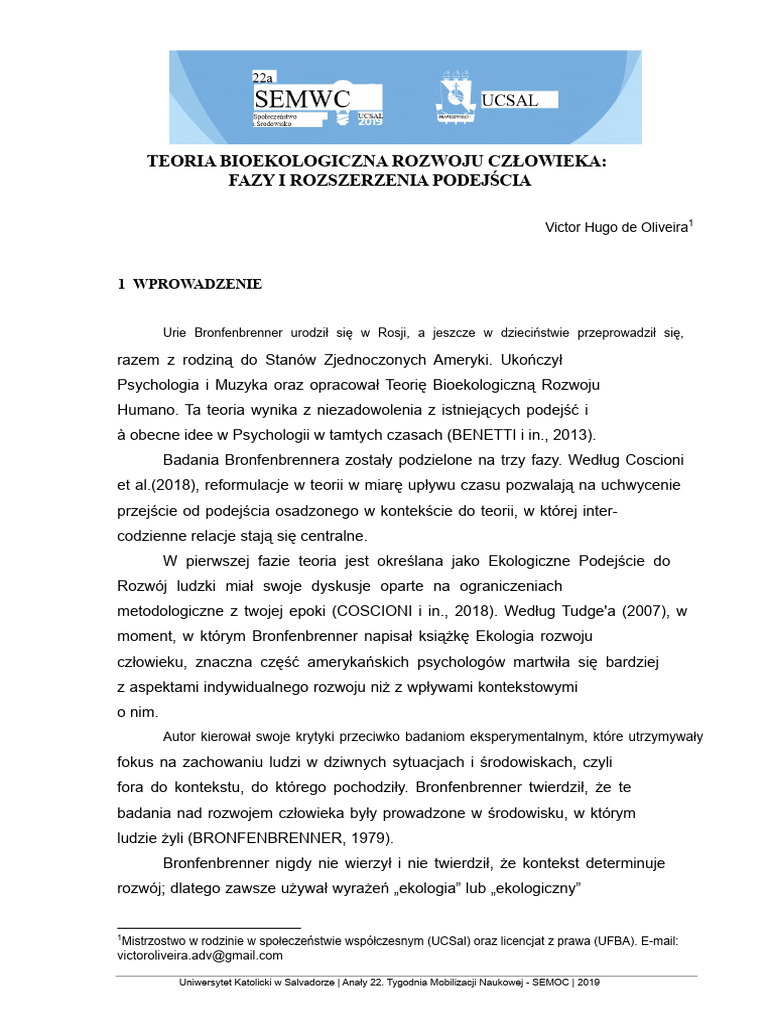 Teoria Bioekologiczna Rozwoju Człowieka: Fazy I Rozszerzenia Podejścia ...