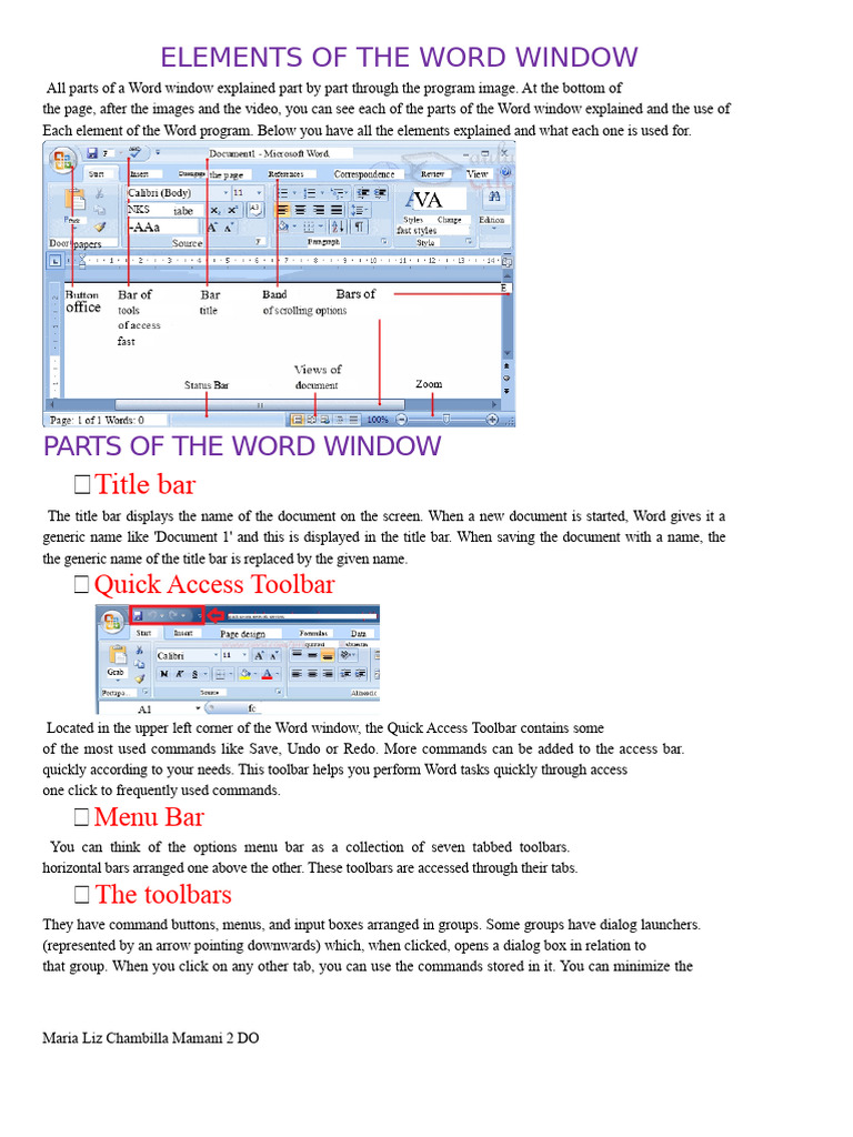 Understanding Word Window Elements | PDF | Window (Computing ...