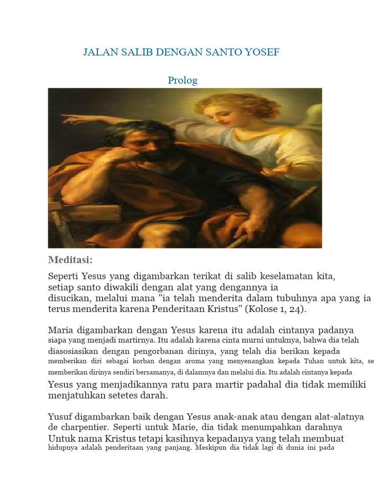 Jalan Salib Dengan Santo Yusuf | PDF