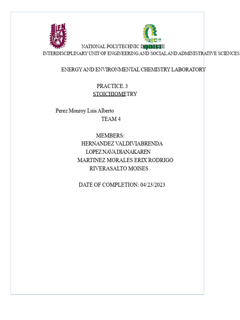 Practice 3 Stoichiometry | PDF | Stoichiometry | Chemistry