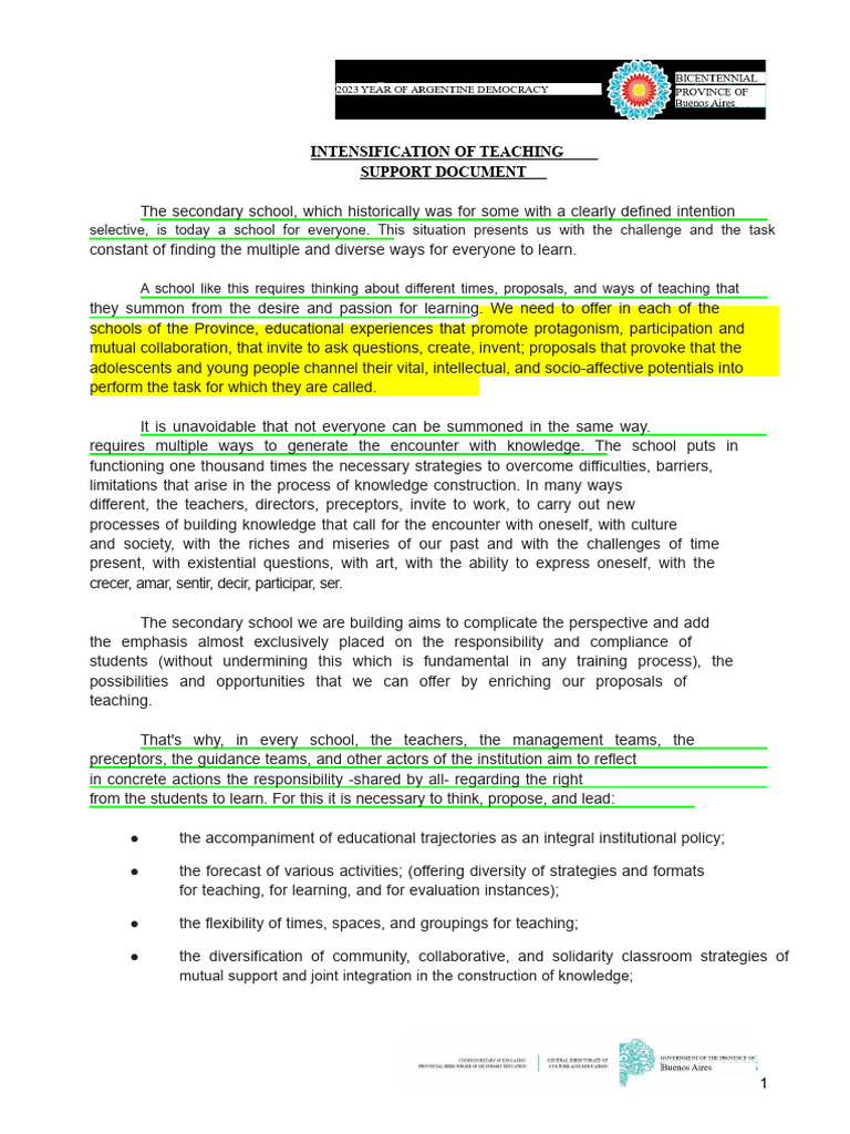 Intensification of Teaching (Supporting Document) | PDF | Knowledge ...