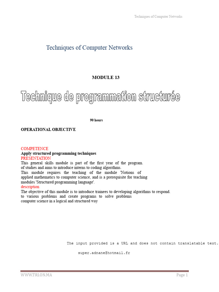 Module 13: Structured Programming Techniques | PDF | Variable (Computer ...