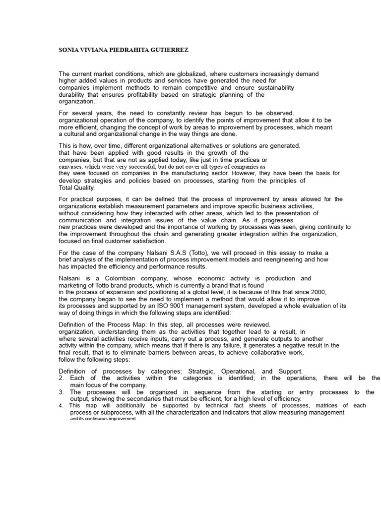 Essay On The Importance of Process Management in An Organization | PDF ...