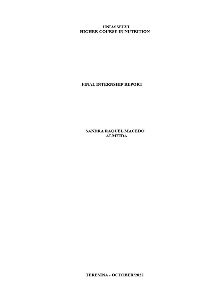 Final Internship Report | PDF | Overweight | Anthropometry