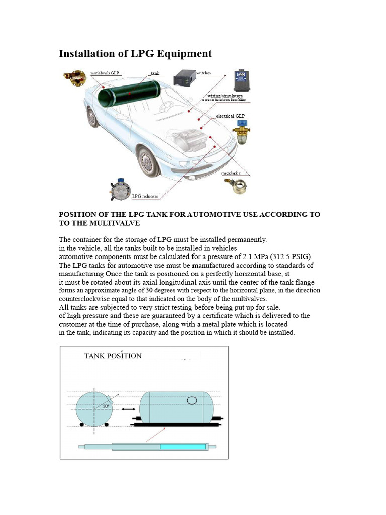 LPG Tank and Multi-Valve Installation Guide | PDF | Liquefied Petroleum ...