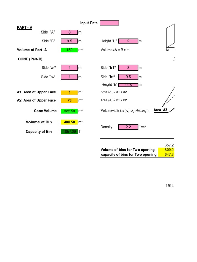 Bin Volume and Capacity Calculations | PDF