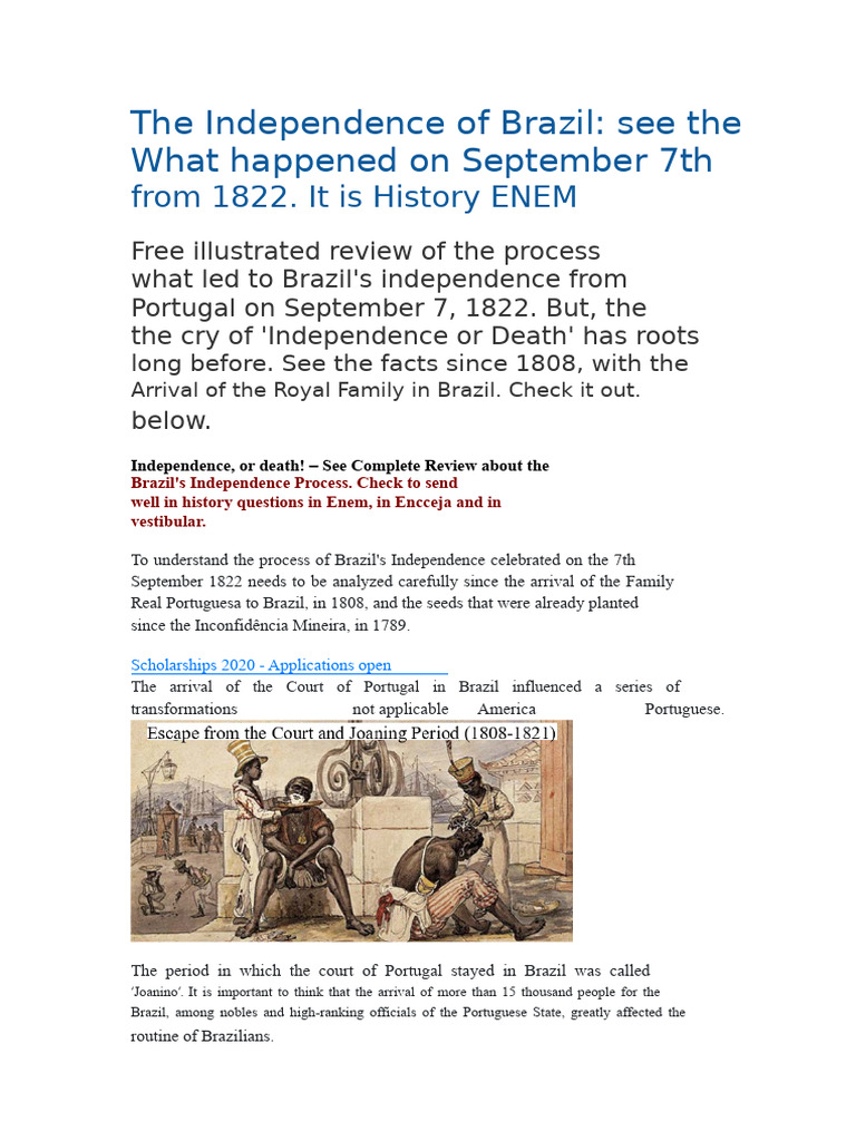 Brazil's Independence: Key Events of 1822 | PDF | Brazil | Portugal