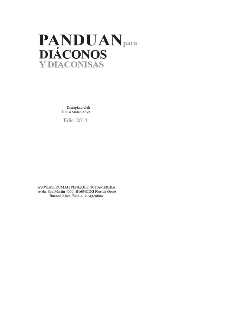 Panduan Untuk Diakon Dan Diakonis | PDF
