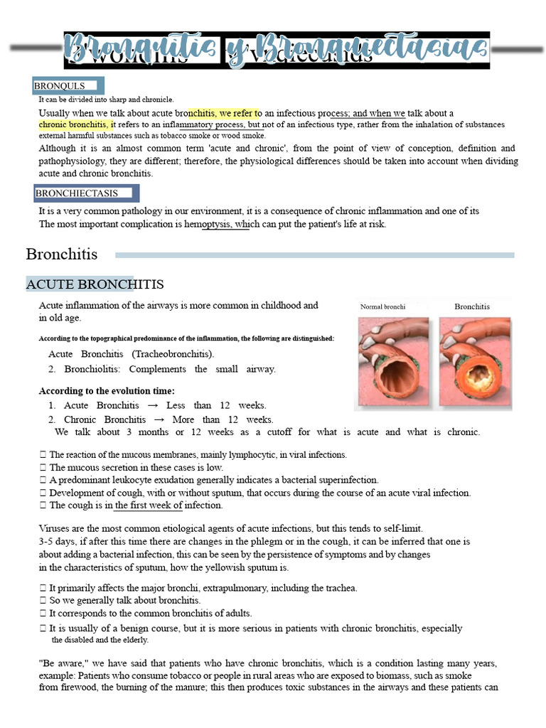 Acute vs Chronic Bronchitis Explained | PDF | Bronchitis | Chronic ...
