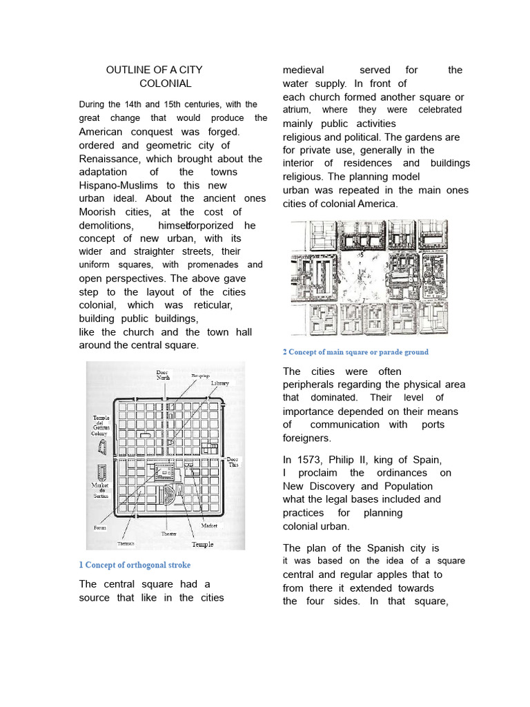 Outline of A Colonial City | PDF