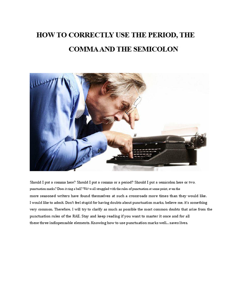 How To Use The Period, Comma, and Semicolon Correctly | PDF ...