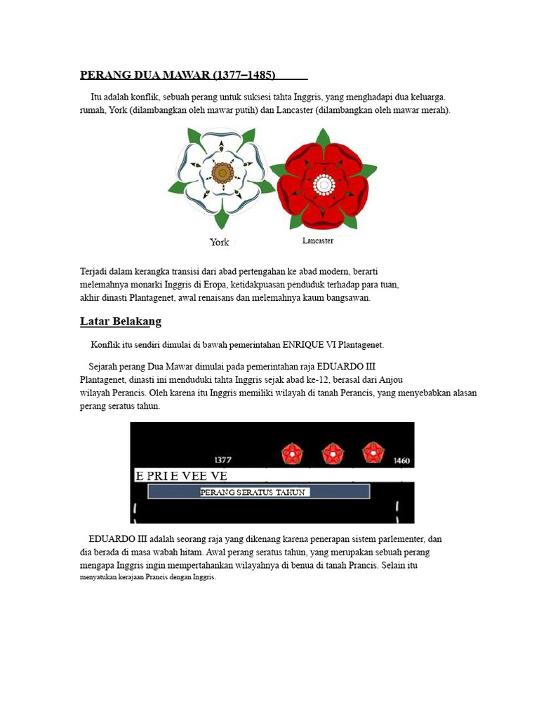 PERANG DUA MAWAR - Ringkasan | PDF