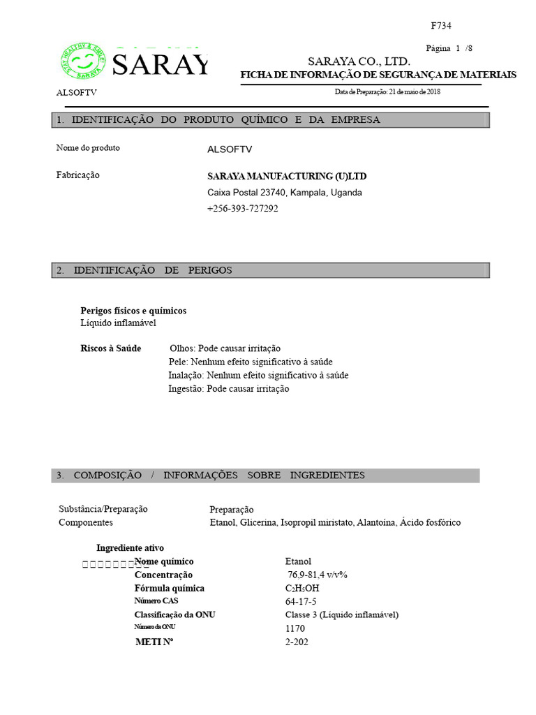 ALSOFT V (SDS).pdf | PDF | Incêndios | Dióxido de carbono