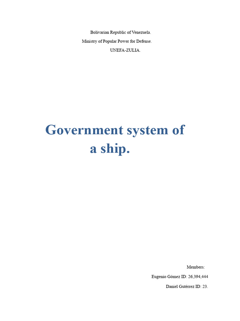 The Governance System of The Ship. | PDF | Propeller | Horsepower