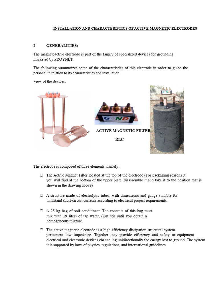 Active Magnetic Electrode Installation Guide | PDF | Electricity ...