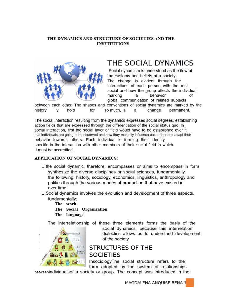 The Dynamics and Structure of Societies and Institutions | PDF | Family ...