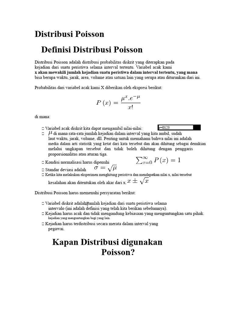 Panduan Lengkap Distribusi Poisson | PDF