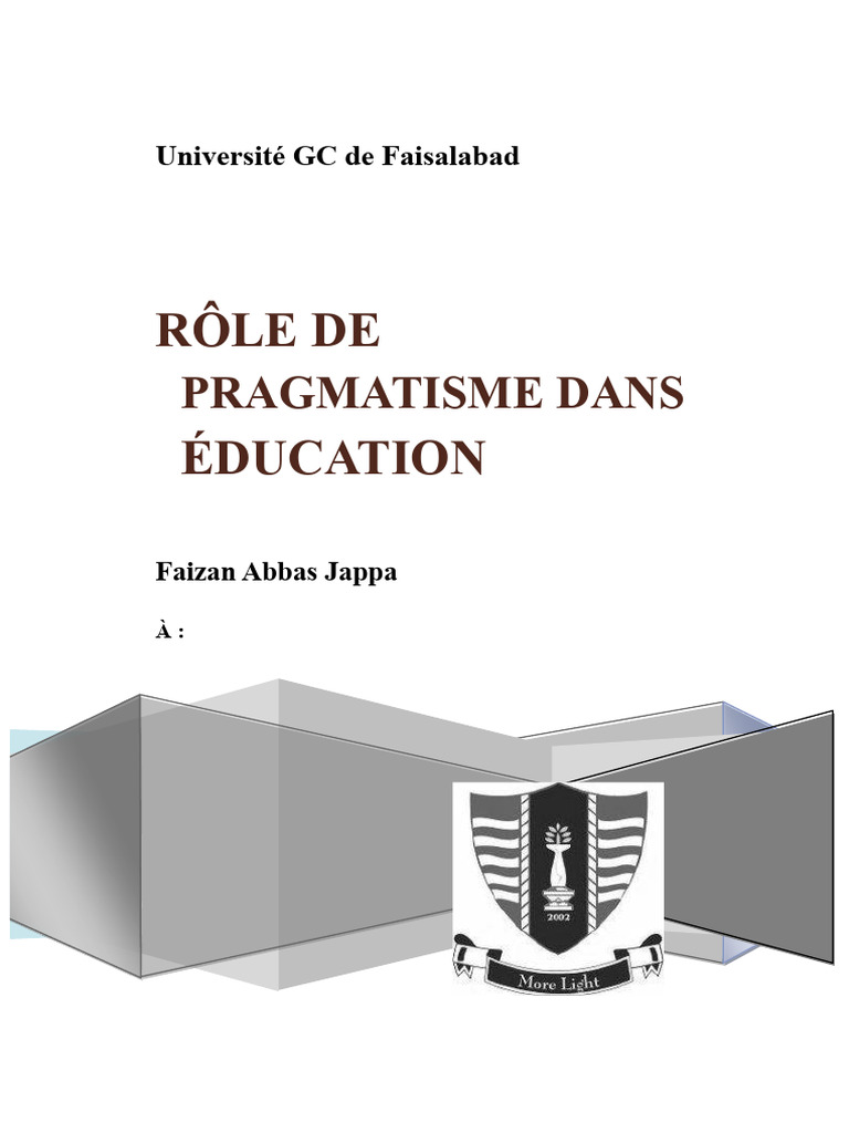Pragmatisme et Éducation : Concepts Clés | PDF | Pragmatisme | John Dewey