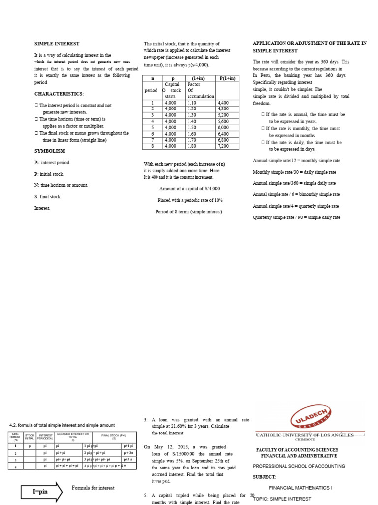 Simple Interest Calculation Guide | PDF | Interest | Financial Services