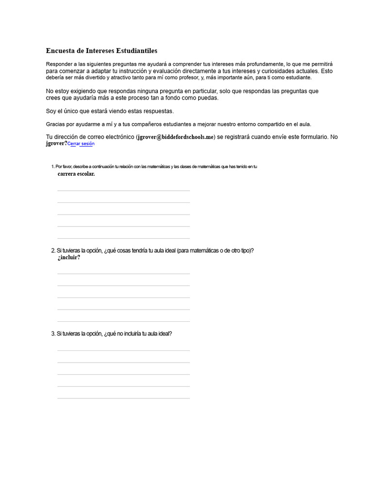 Encuesta de Interés Estudiantil - Formularios de Google | PDF ...