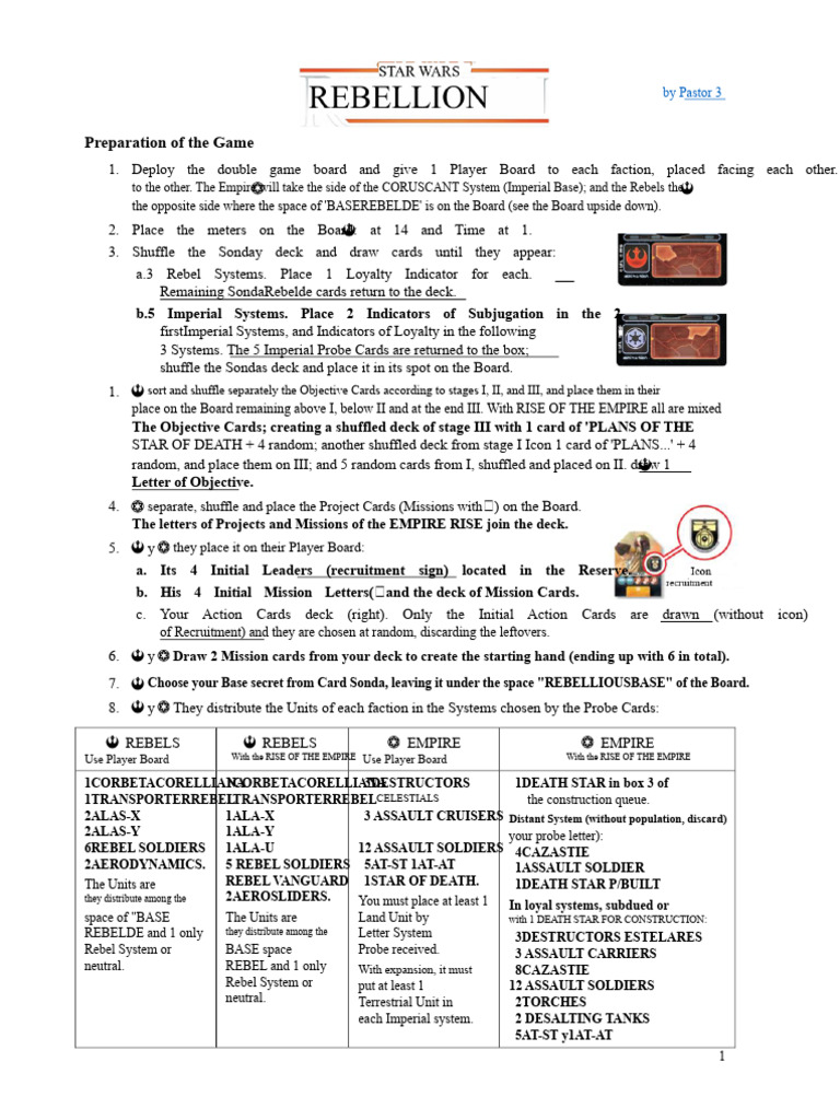 Star Wars Rebellion Setup Guide | PDF | Battles | Conflicts