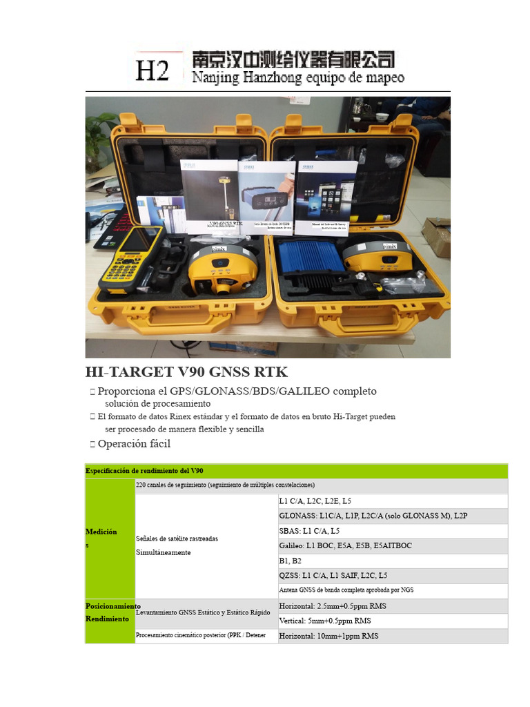 HI-TARGET V90 GNSS RTK: Especificaciones y Rendimiento | PDF | Sistema ...