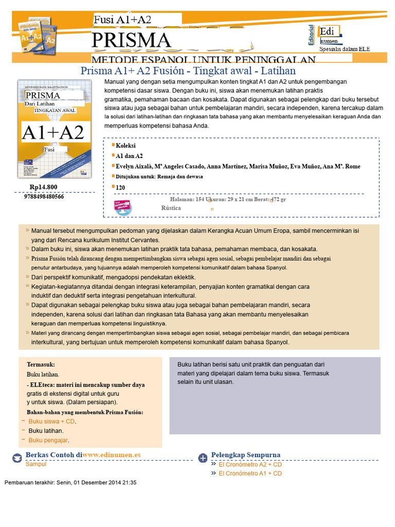 Latihan Bahasa Spanyol A1 A2 Prisma | PDF