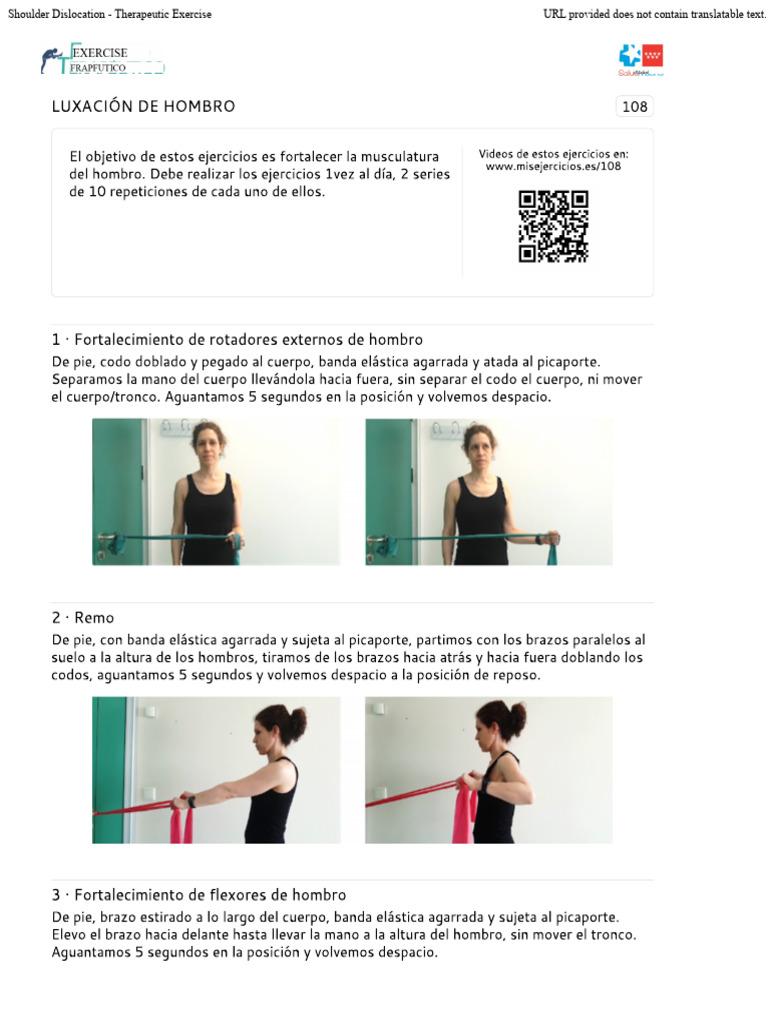 Rehabilitation Exercises For Shoulder Dislocation | PDF