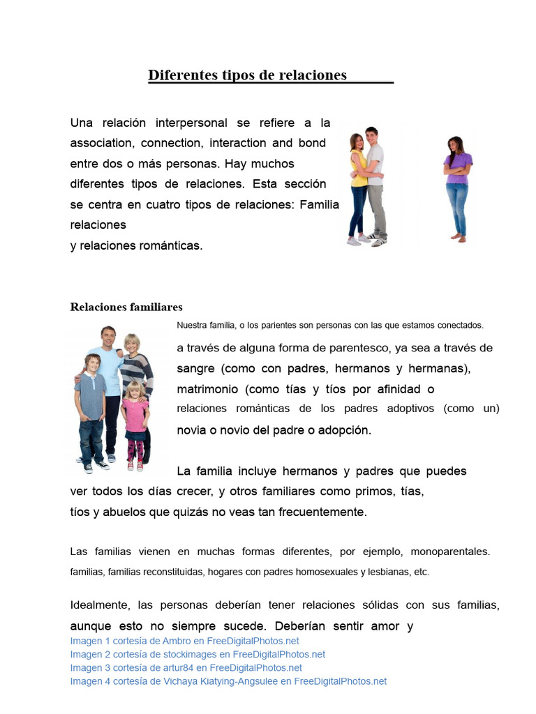 Diferentes Tipos de Relaciones PDF | PDF | Amistad | Parentesco