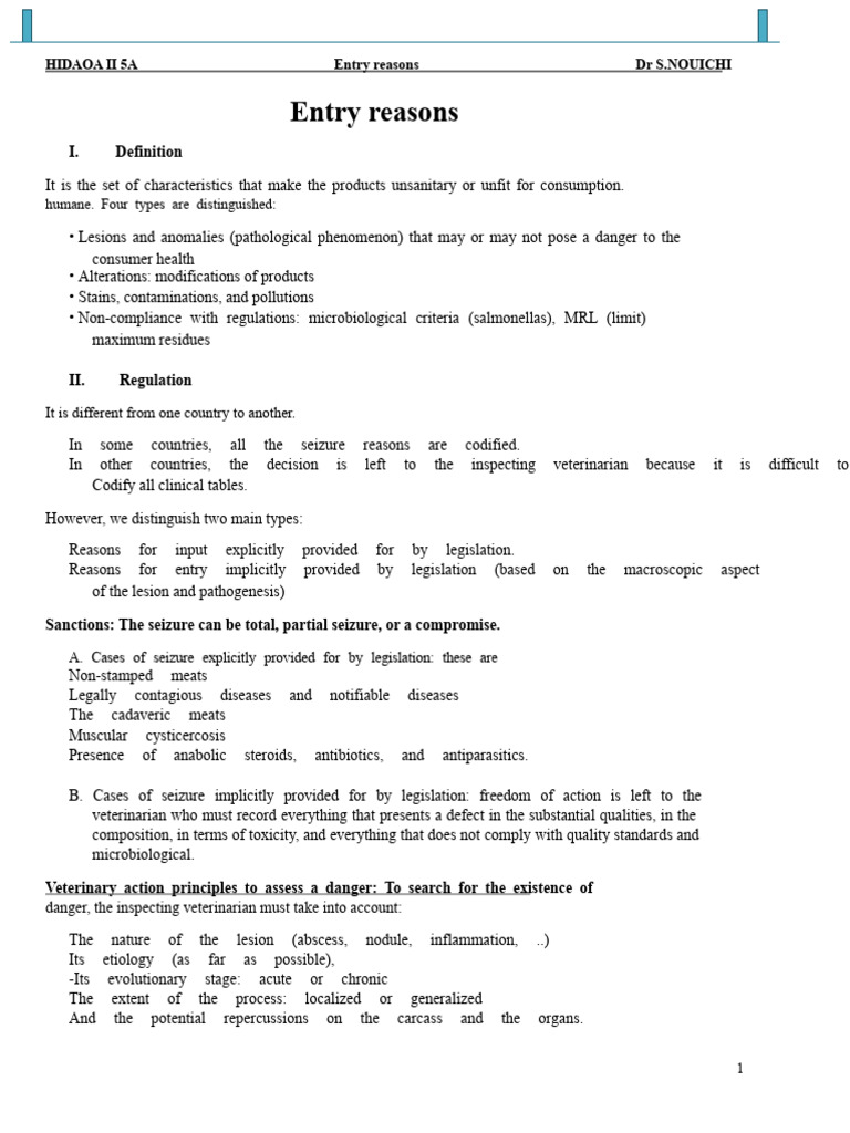 Entry Reasons for Unsanitary Products | PDF | Tuberculosis | Lung