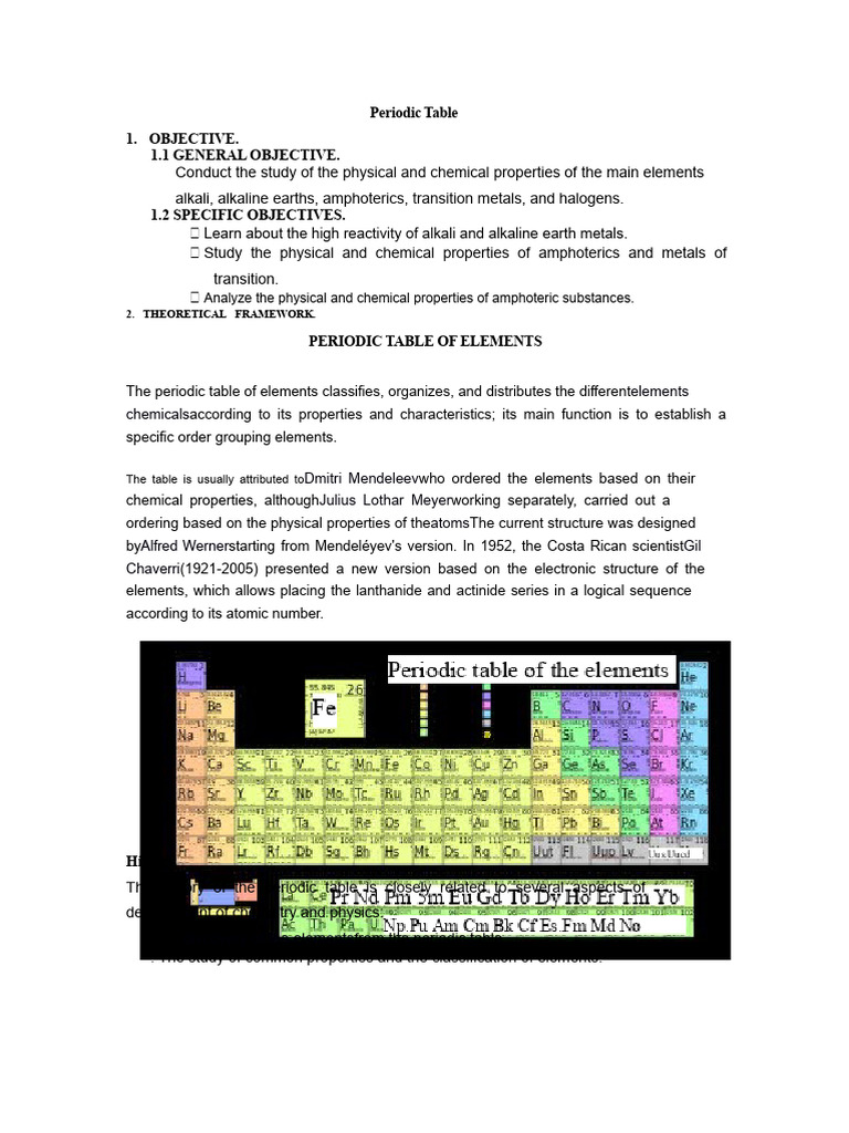 Study of Periodic Table Elements | PDF | Periodic Table | Chemical Elements