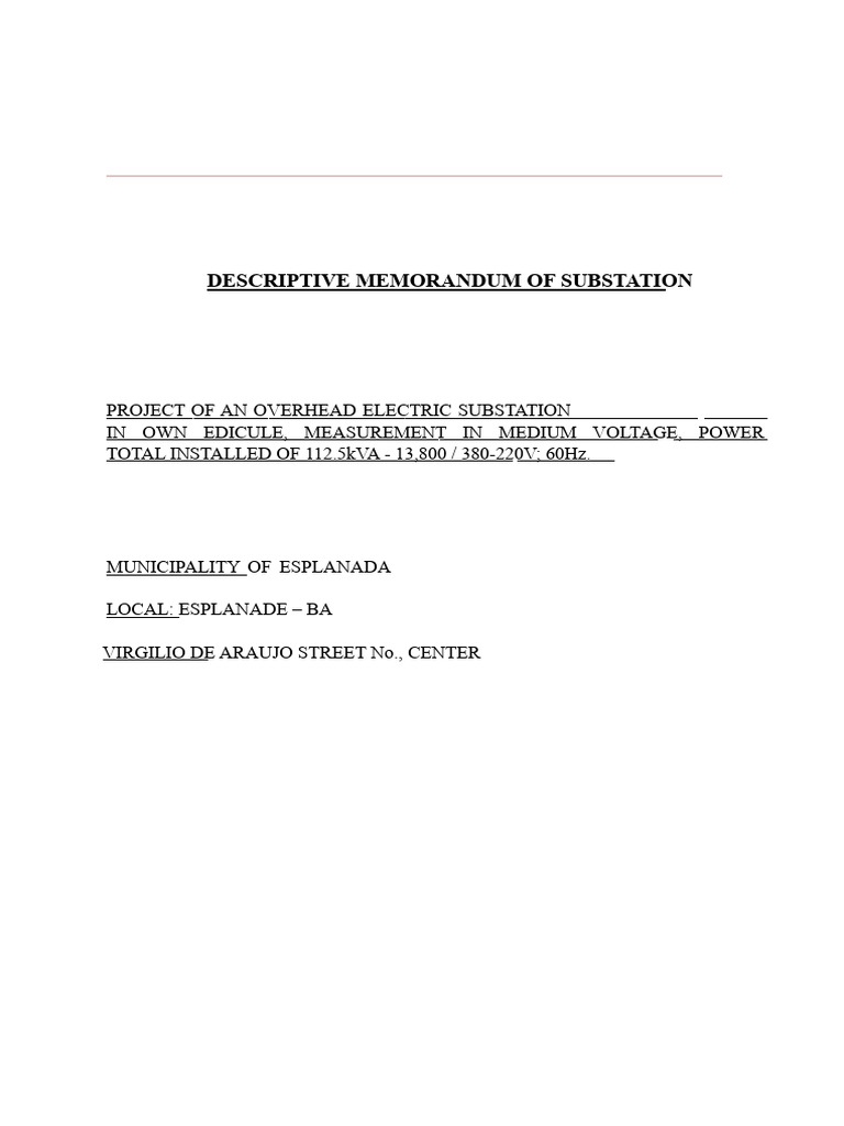 Descriptive Memorial Senai Coelba Updated | PDF | Transformer ...