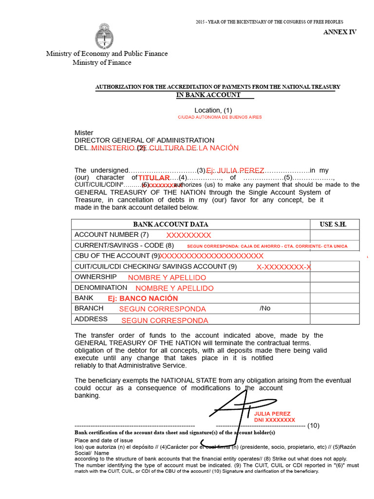 Example To Complete Bank Account Attachment (Iv) | PDF | Banks | Banking