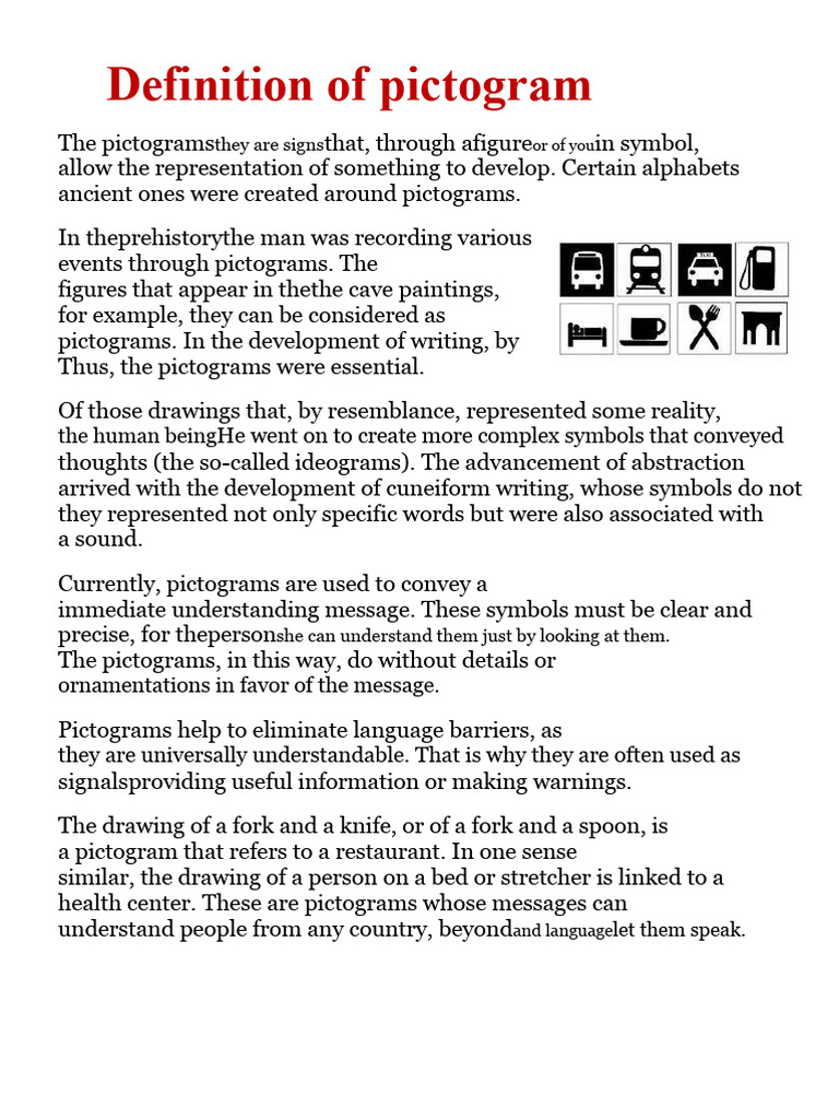 Definition of Pictogram | PDF