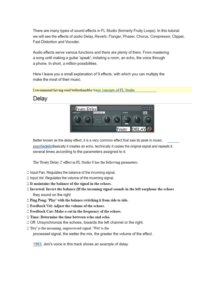 There Are Many Types of Sound Effects in FL Studio | PDF | Distortion ...