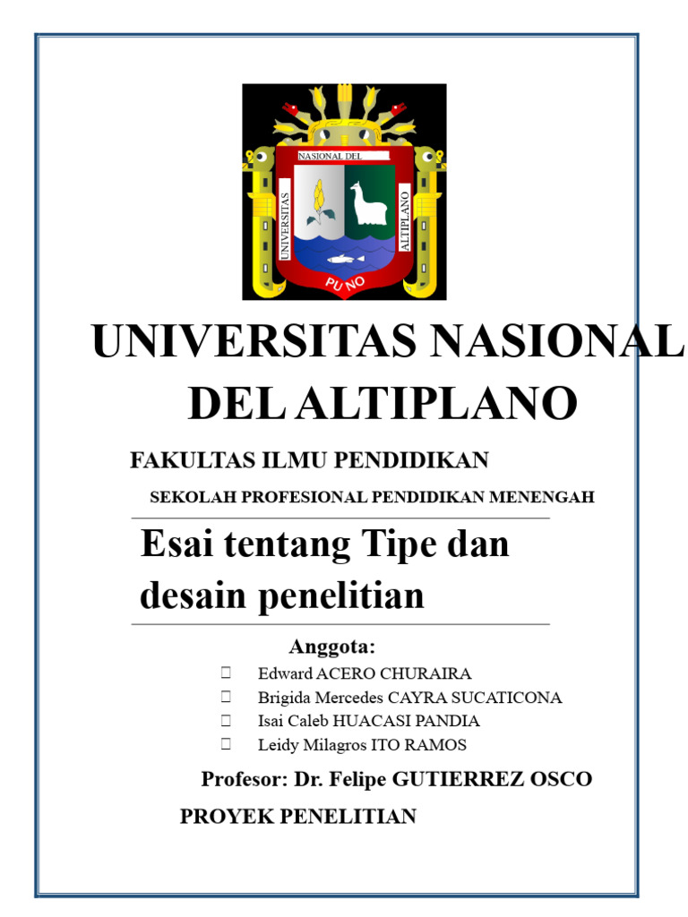 Esai_ Jenis dan desain penelitian | PDF