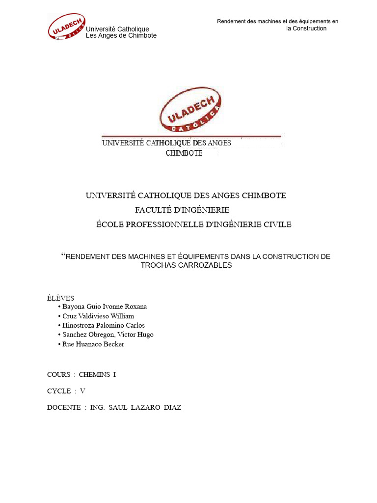 Rendement Des Machines de Voie Carrossable... | PDF | Ingénierie mécanique