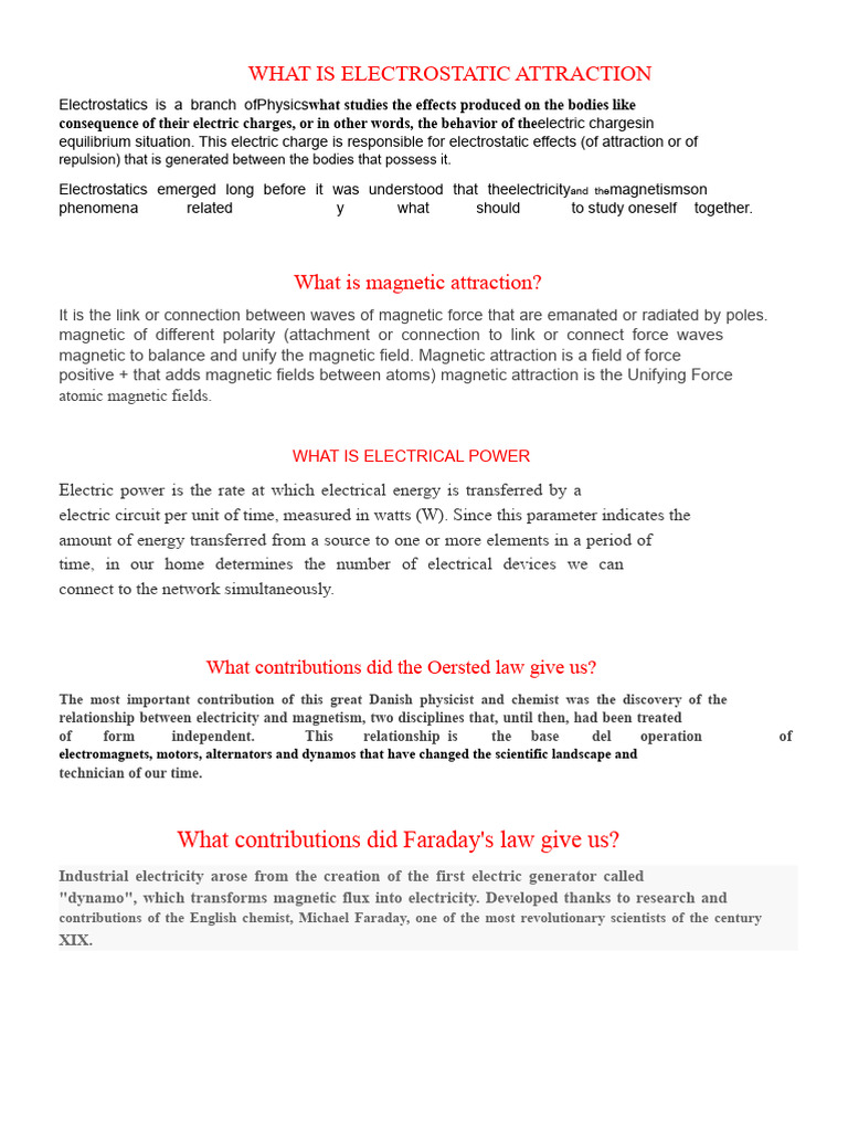 Understanding Electrostatic Attraction | PDF | Electromagnetic ...