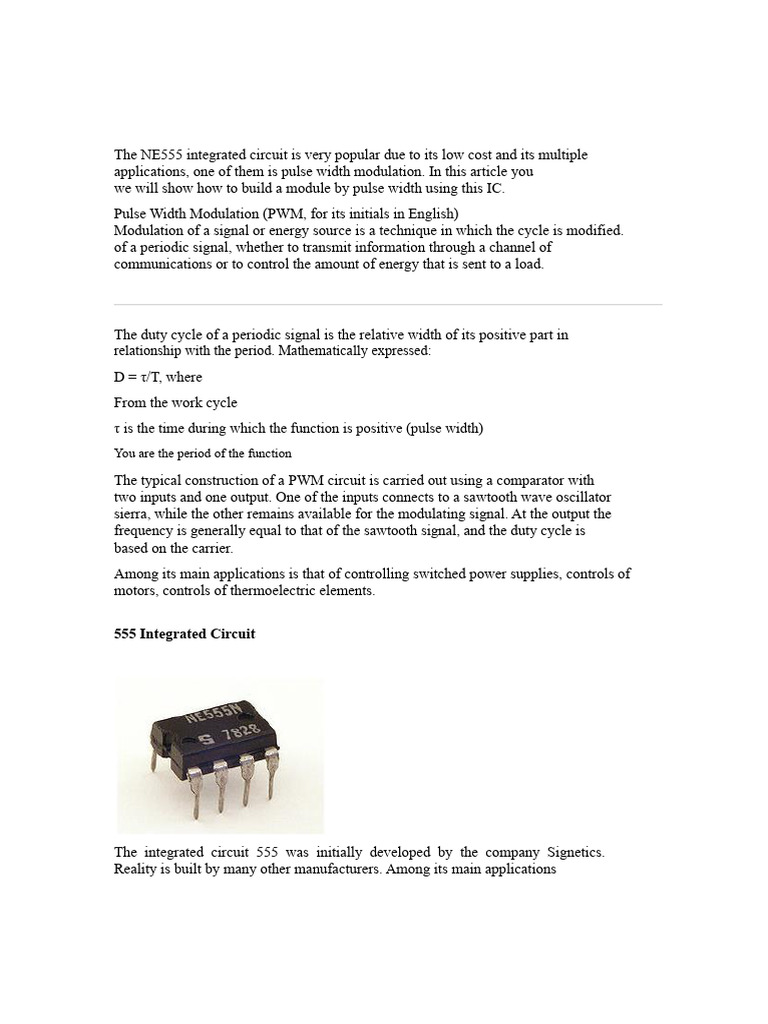 NE555 PWM Module Construction Guide | PDF | Electrical Engineering ...
