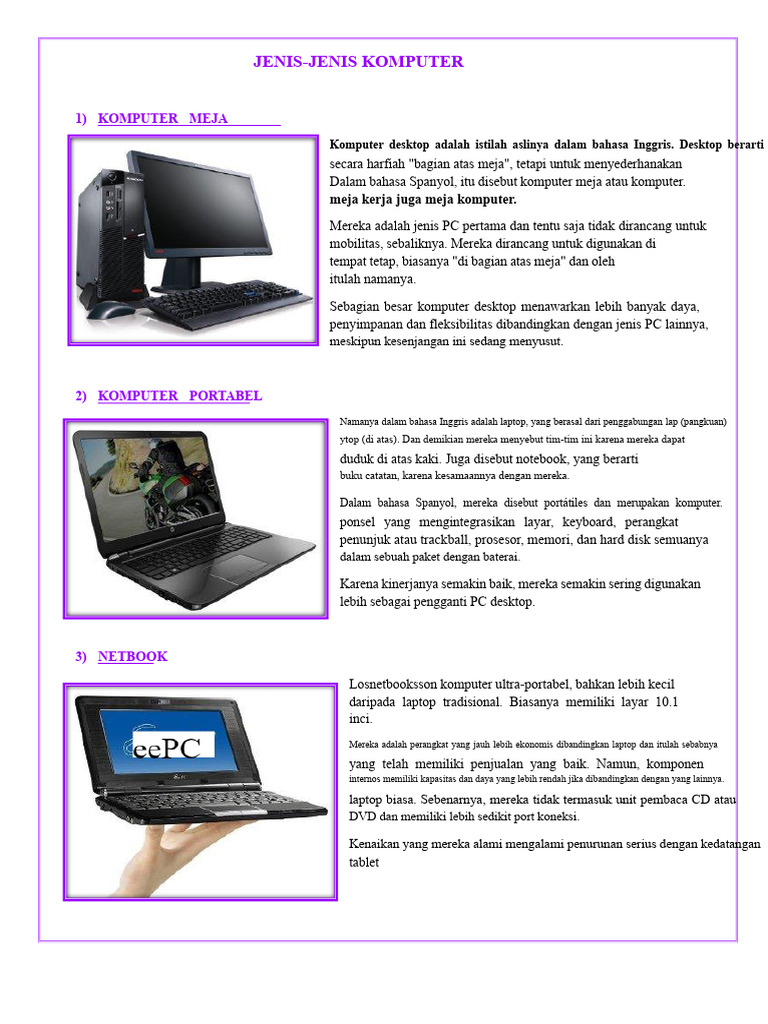Jenis-Jenis Komputer | PDF