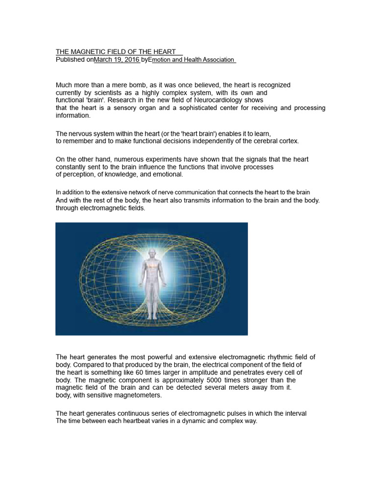 The Magnetic Field of The Heart | PDF | Psychophysiology | Brain