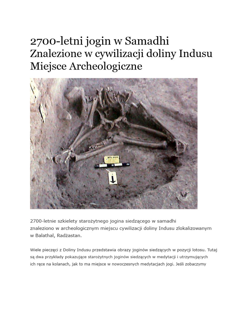2700-Letni Jogin W Samadhi Znaleziony W Dolinie Indusu | PDF