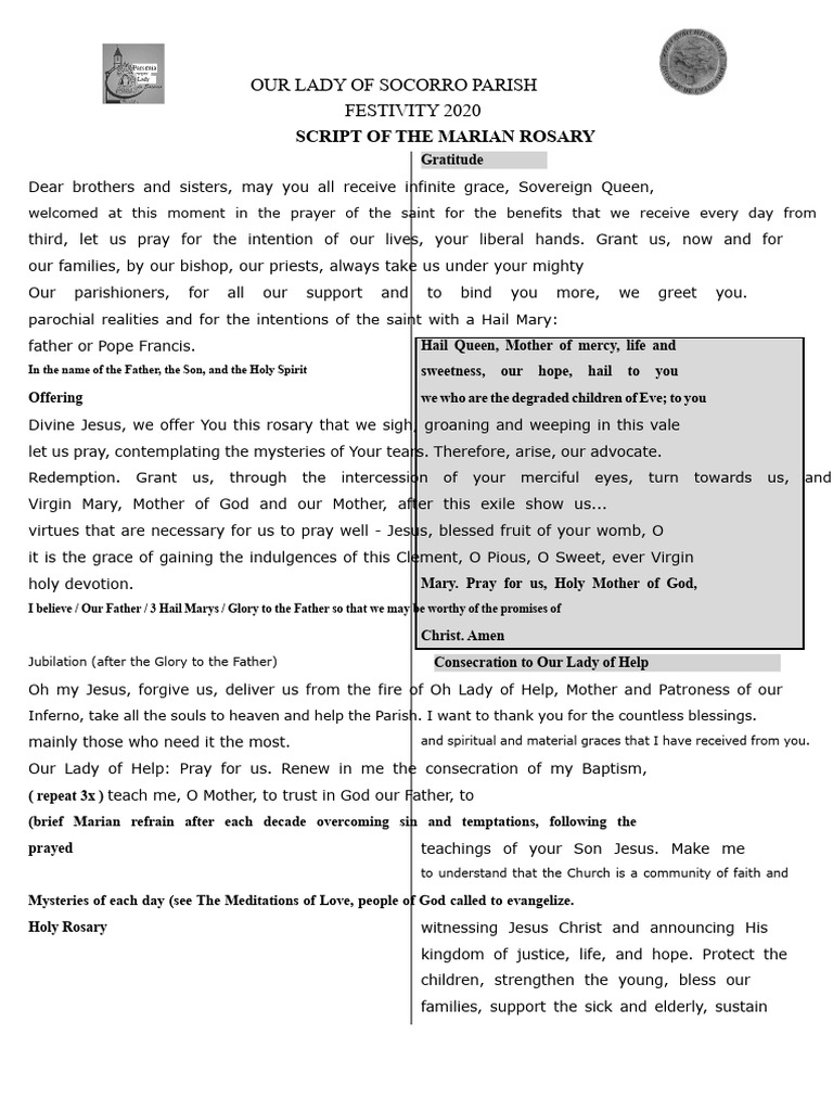 Marian rosary | PDF | Mary, Mother Of Jesus | Rosary