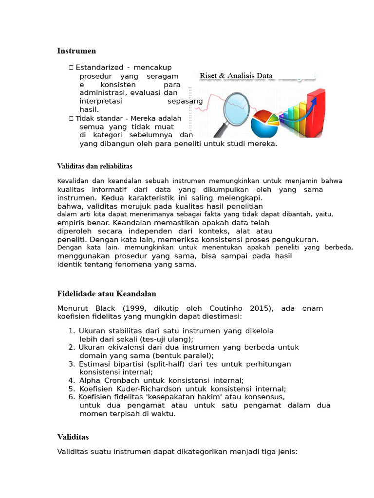 Validitas dan Reliabilitas Instrumen Penelitian | PDF