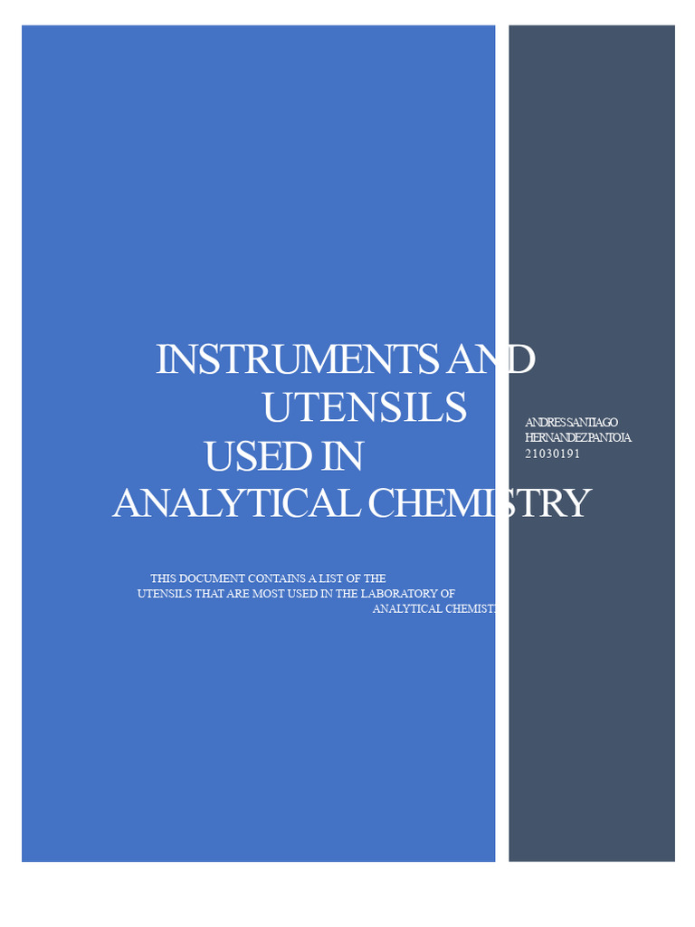 Analytical Chemistry Instruments List | PDF | Glasses | Distillation